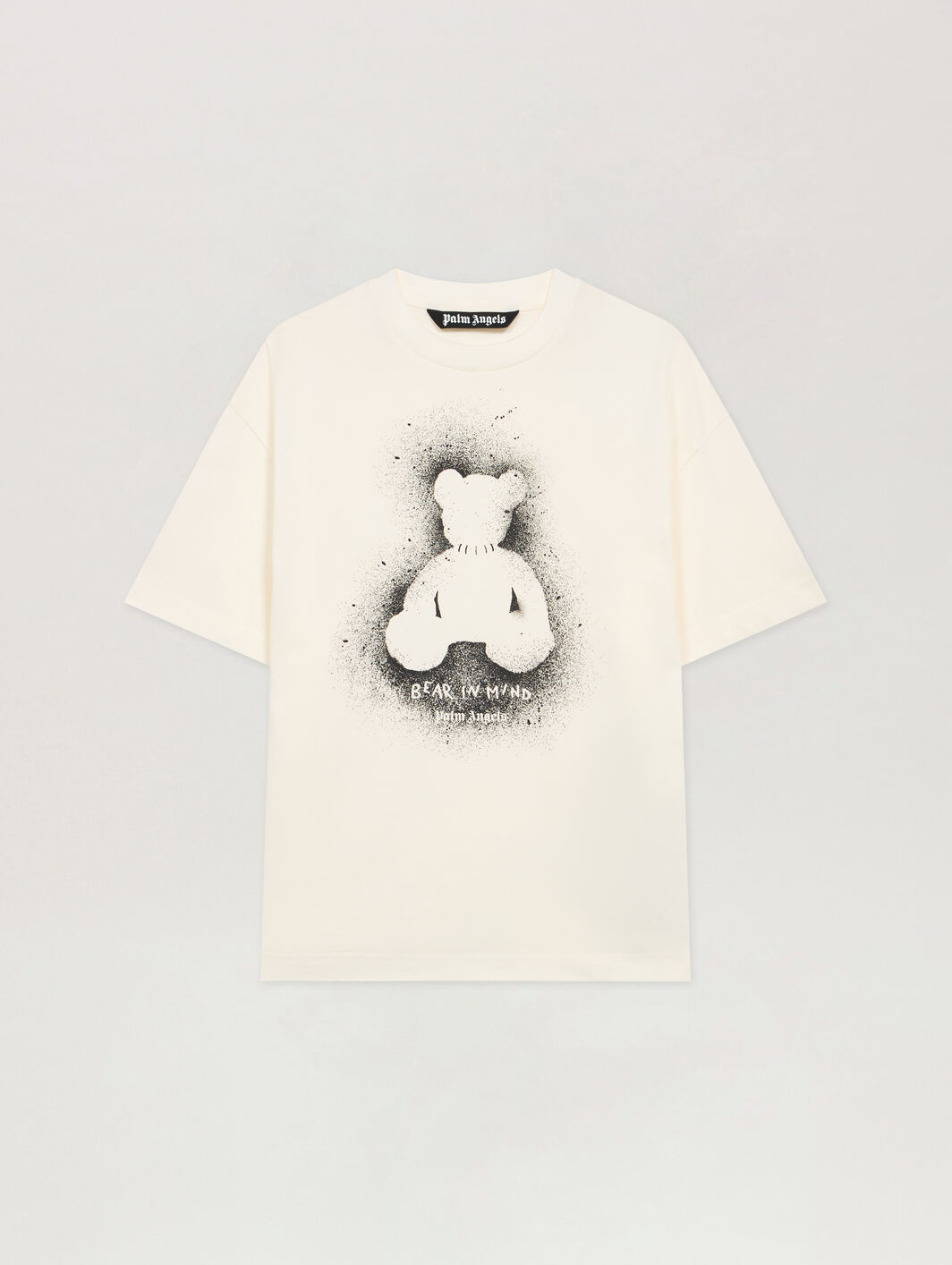Spray Bear Reg T-Shirt in OFF WHITE - BLACK for Men | Palm Angels®