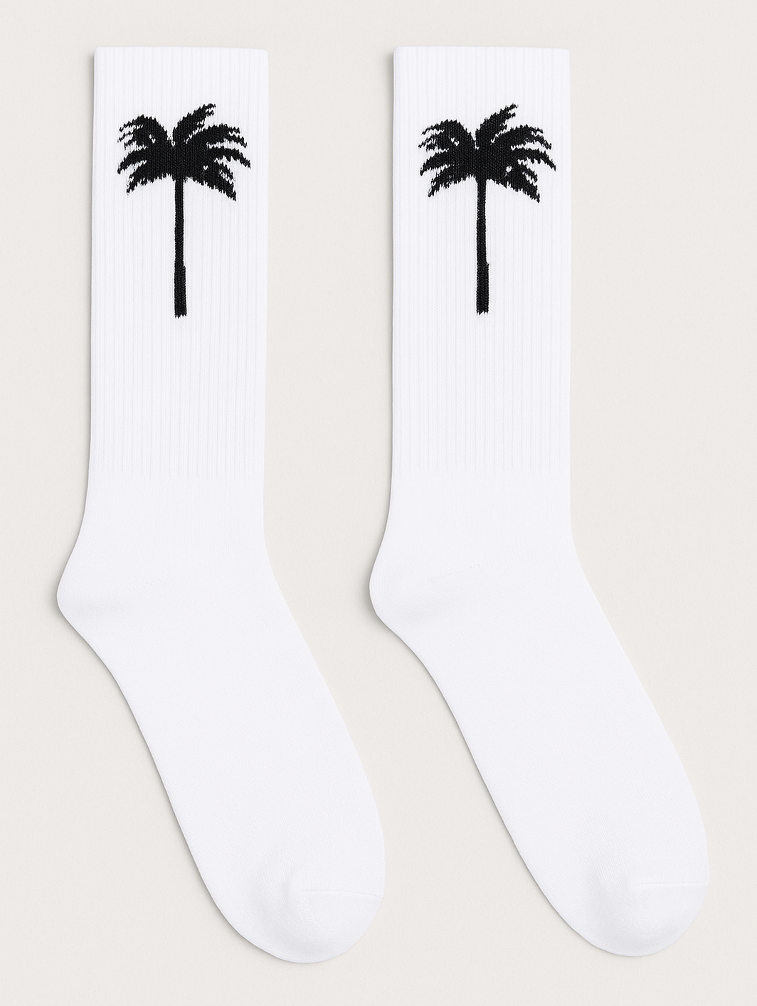 Palm Tree Logo Socks in WHITE BLACK for Men | Palm Angels®