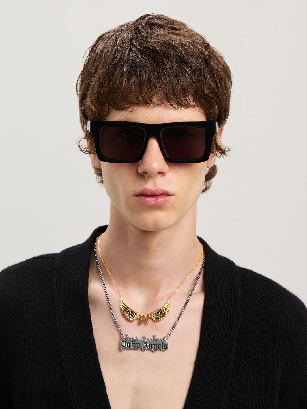 NAPA SUNGLASSES in BLACK - DARK GREY for Men | Palm Angels®