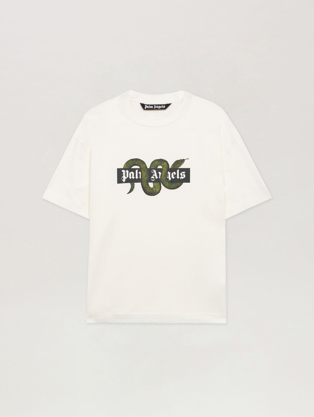 Snake Logo T-Shirt in OFF WHITE - GREEN for Men | Palm Angels®